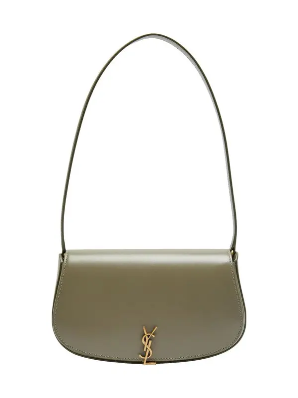 Saint Laurent Demi Lune Leather Shoulder Bag - Green