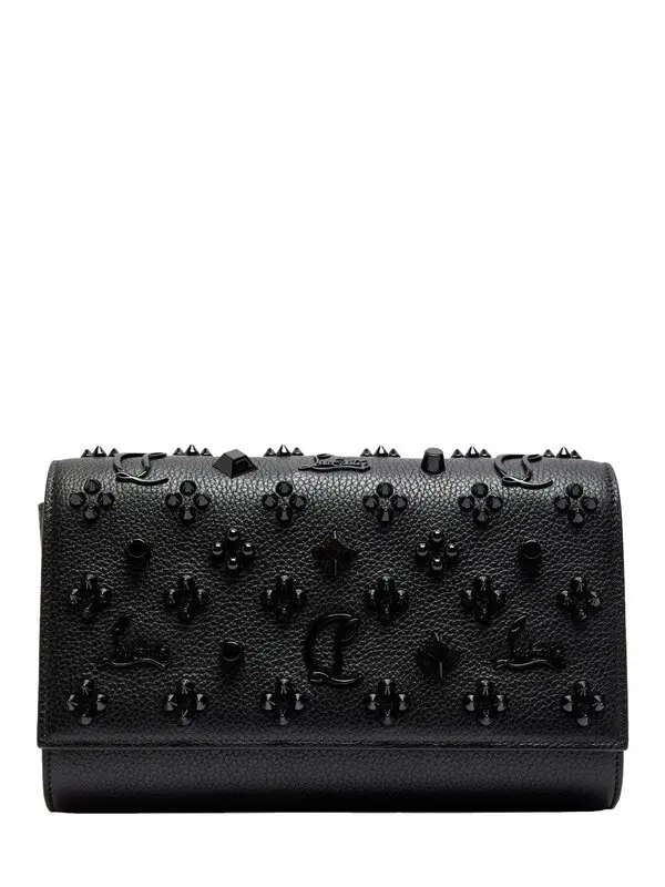 CHRISTIAN LOUBOUTIN Paloma Embellished Leather Clutch - Black
