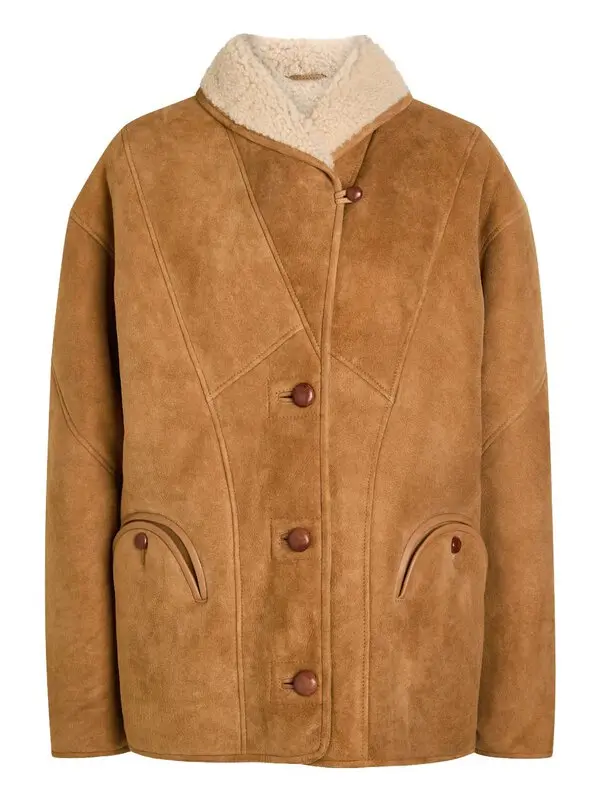 BLAZÉ MILANO Tatoosh Shearling Coat - Camel