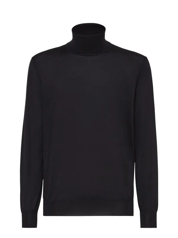 Brunello Cucinelli Silk-cashmere Rollneck Sweatshirt - Black