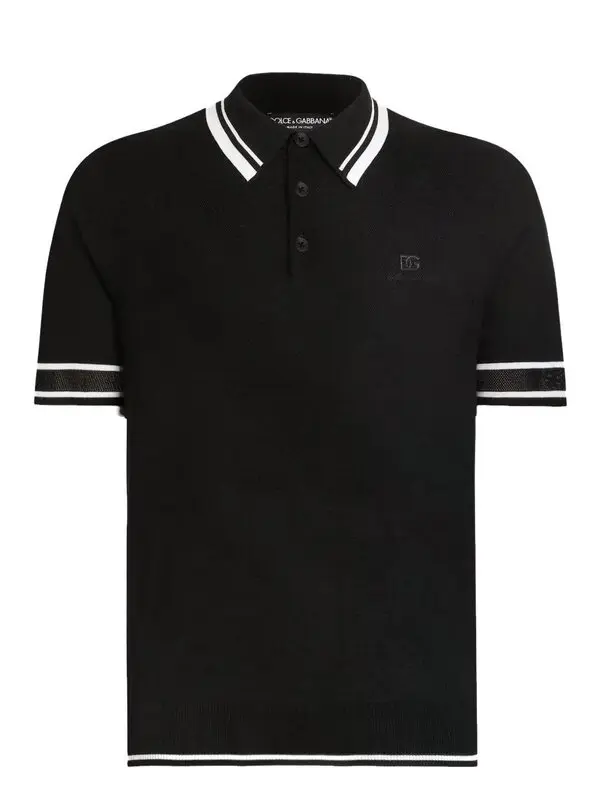 Dolce & Gabbana Contrast-trim Polo Shirt - Black