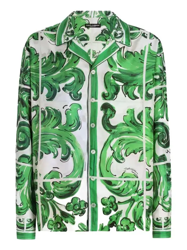 Dolce & Gabbana Majolica-print Shirt - Green