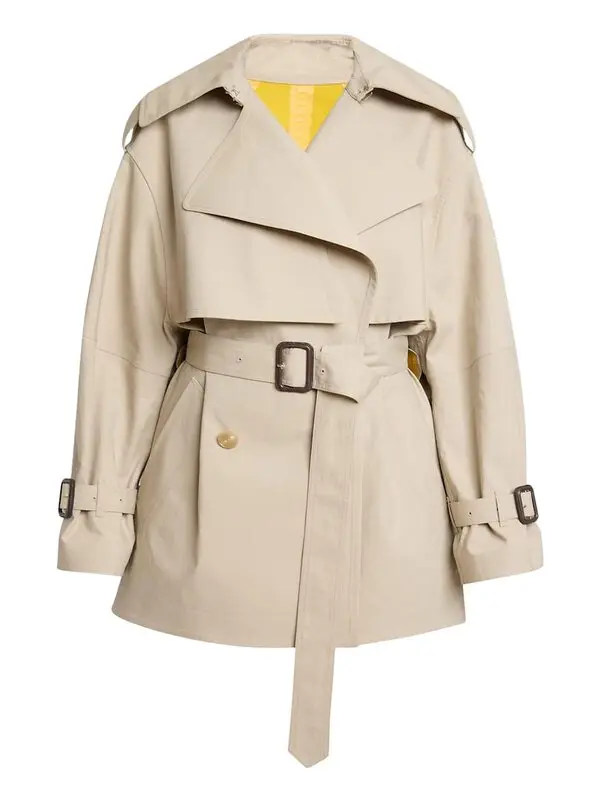 Givenchy Belted Short Cocoon Trench Coat - Beigemustard