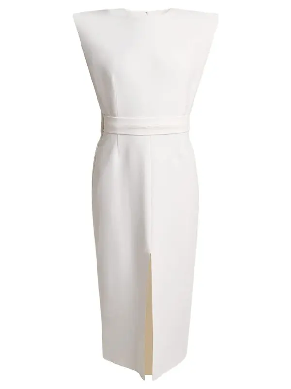 Givenchy Sleeveless Crepe Midi Cape Dress - Ivory