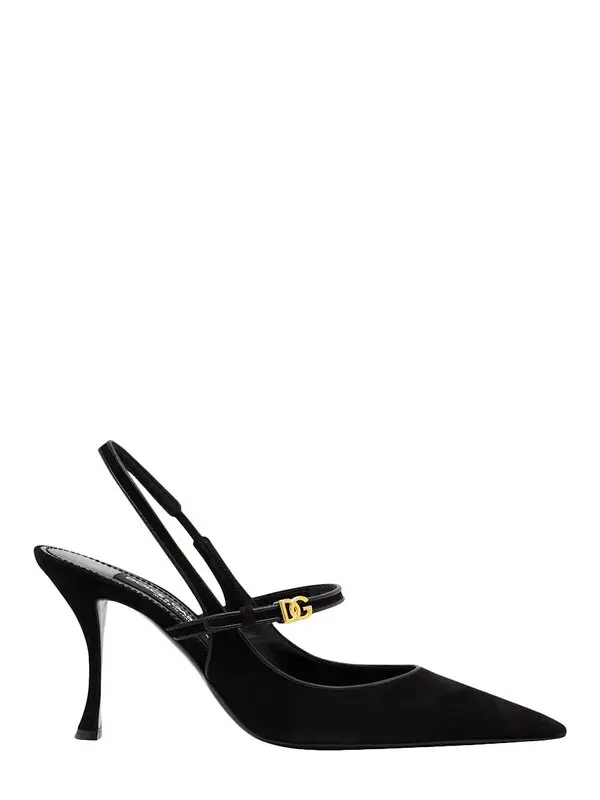 Dolce & Gabbana Suede Mary Jane Slingback Pumps - Nero Nero