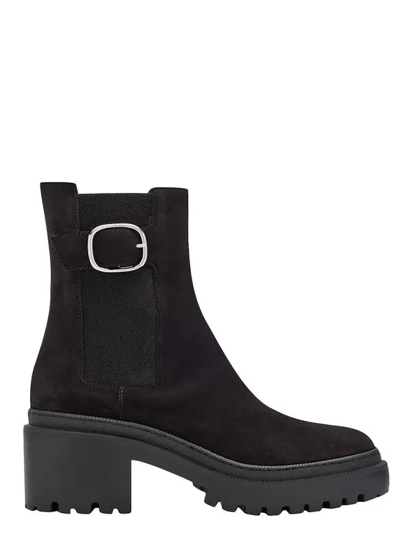 GIUSEPPE ZANOTTI Platform Suede Chelsea Boots - Black