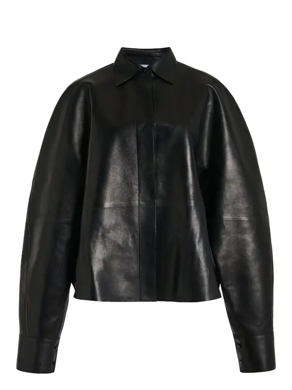 Givenchy Cocoon Leather Overshirt - Black