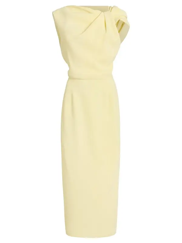 Givenchy Draped Crepe Midi Dress - Yellow