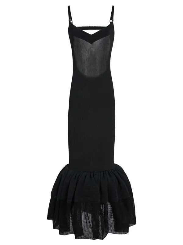 Givenchy Open-back Knitted Maxi Dress - Black