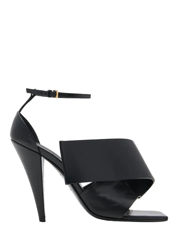 Givenchy Twisted Ribbon Leather Sandals - Black