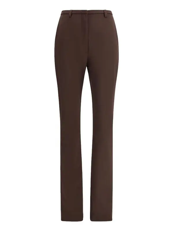 THE LATEST Carola Fitted Stretch Jersey Trousers - Brown