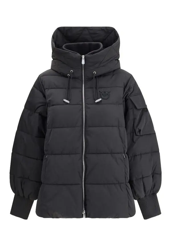 Pinko Logo Down Jacket - Black