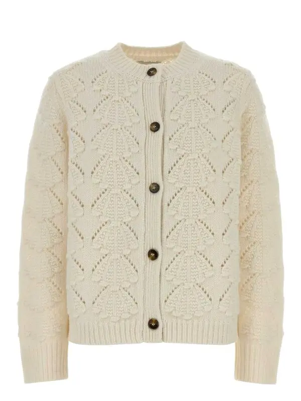 Loulou De Saison Embroidered Cashmere Cardigan - White