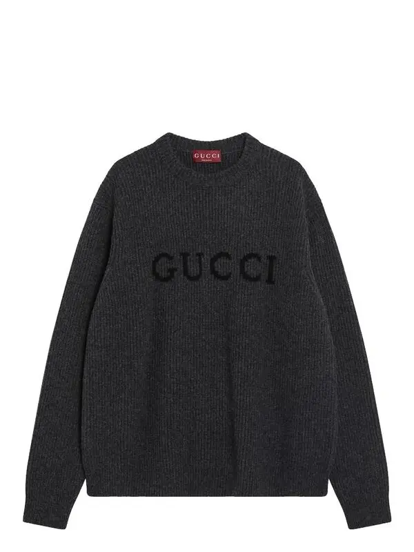 Gucci Grey Wool And Cashmere Sweater - Black