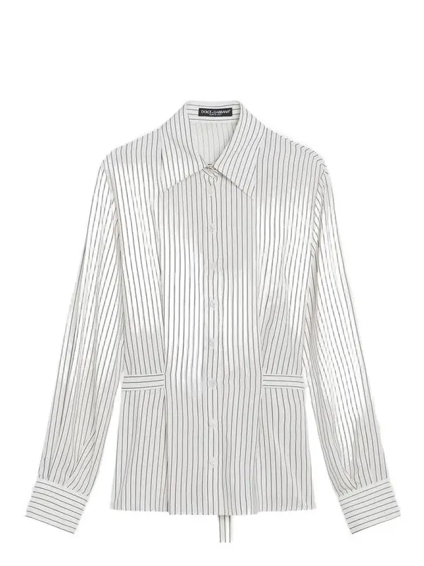 Dolce & Gabbana Pinstriped Cotton-silk Shirt - White