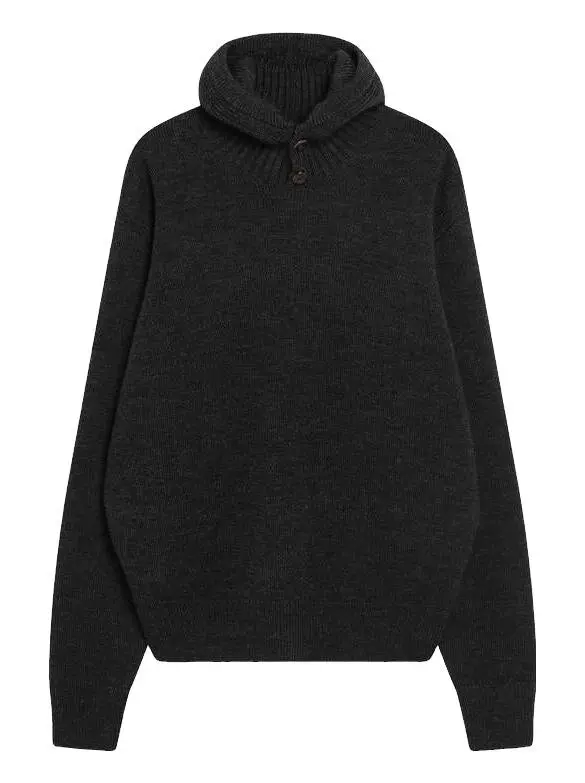 LEMAIRE Hooded Alpaca And Wool Blend Sweater - Brown