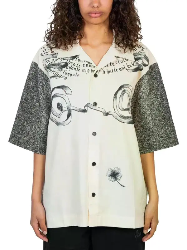 Jean Paul Gaultier Rose-print Short-sleeve Shirt - Neutrals