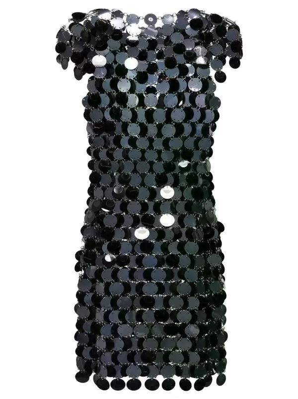 Rabanne Sequinned Chainmail Minidress - Black
