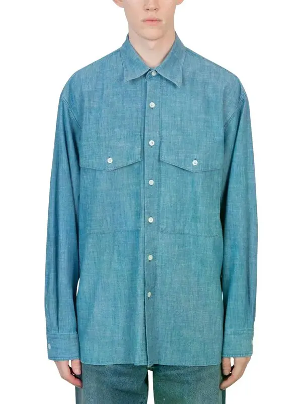 SUNFLOWER Bakers Norfolk Shirt - Blue