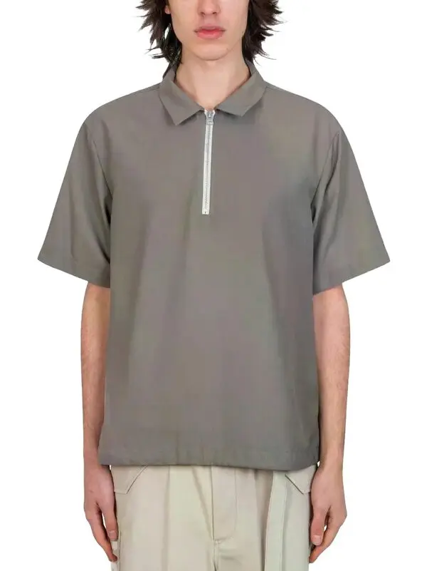 Sacai Zip-front Polo Shirt - Grey