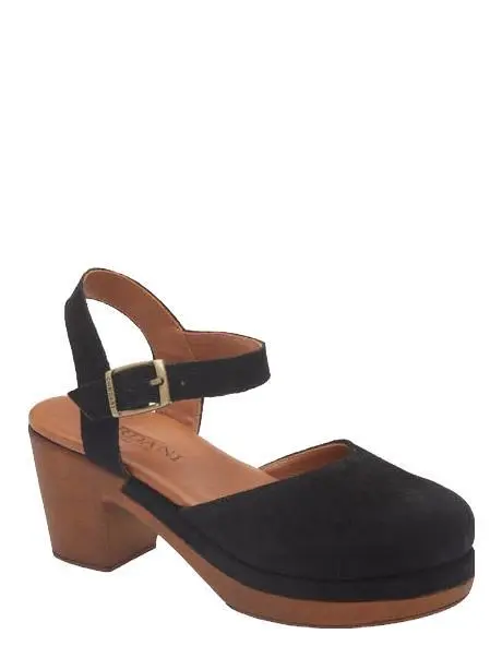 Cordani Warner Ankle Strap Platform Clog - Black Suede