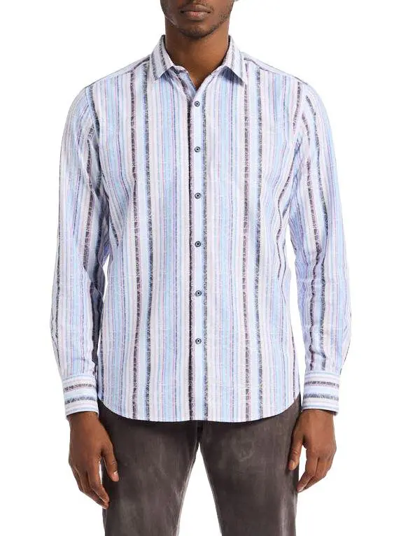 Robert Graham Drakeswood Stretch Cotton Button-up Shirt - Blue Multi