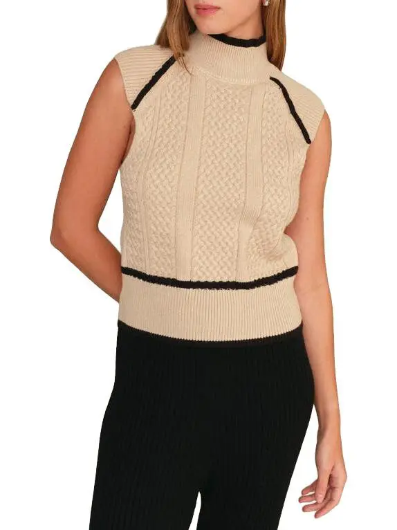 Deluc Mixed-stitch Knit Vest - Ecru Melange With Black