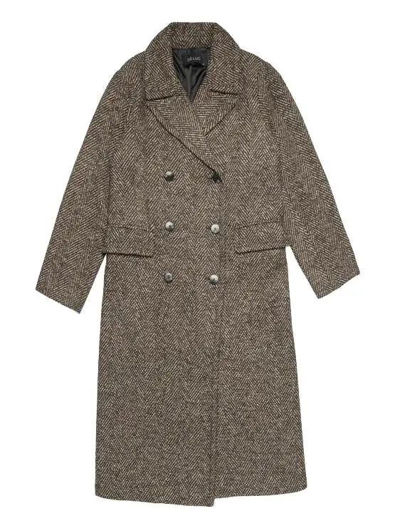 Deluc Cameron Herringbone Coat - Chocolate
