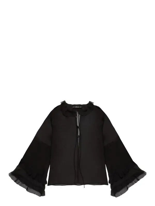Deluc Bradley Sheer Ruffle Shirt - Black