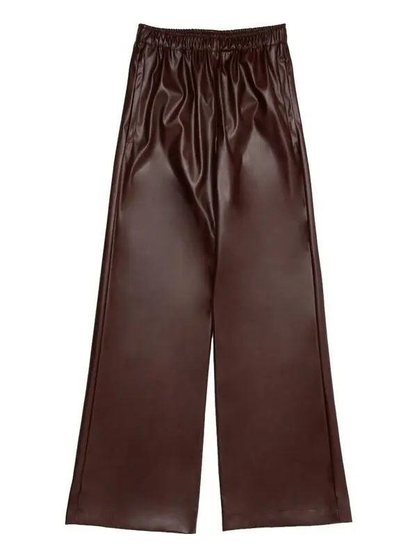 Deluc Dante Wide Leg Faux Leather Pants - Burgundy