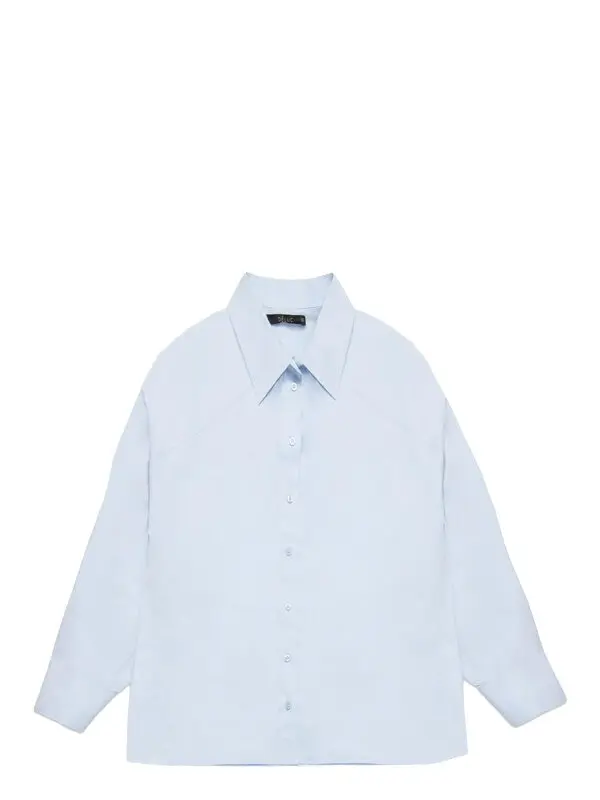 Deluc Oversize Cotton Poplin Shirt - Light Blue
