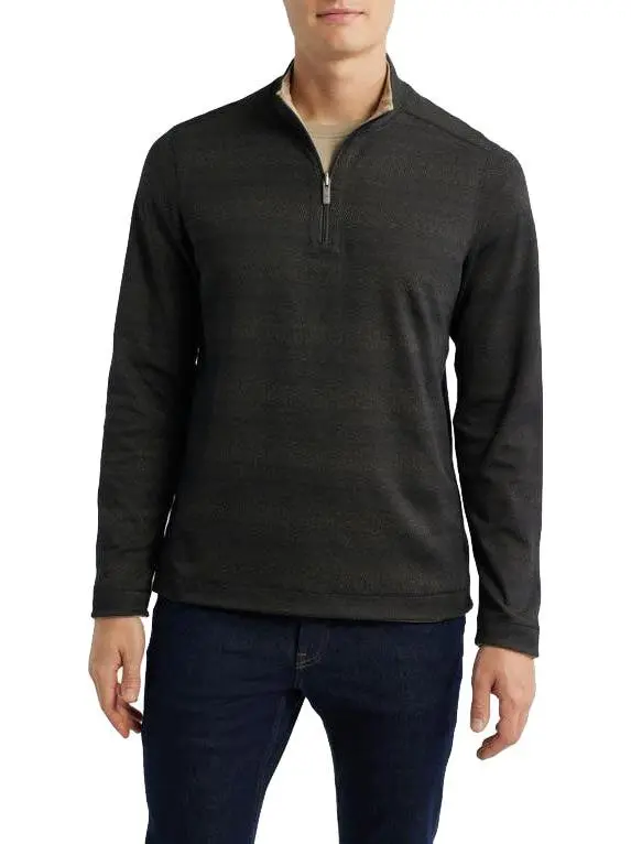 Johnston & Murphy Reversible Performance Quarter Zip - Black/gold