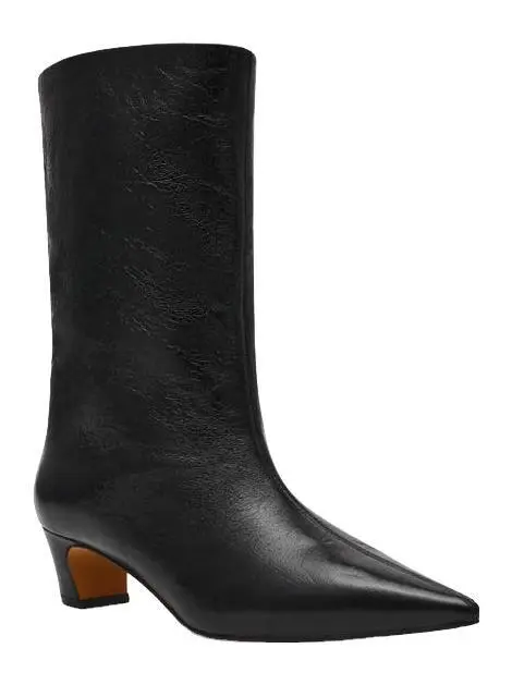 Steve Madden Lytton Pointed Toe Boots - Black Patent