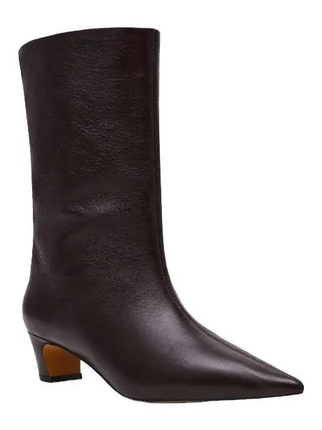 Steve Madden Lytton Pointed Toe Boots - Burgundy Patent