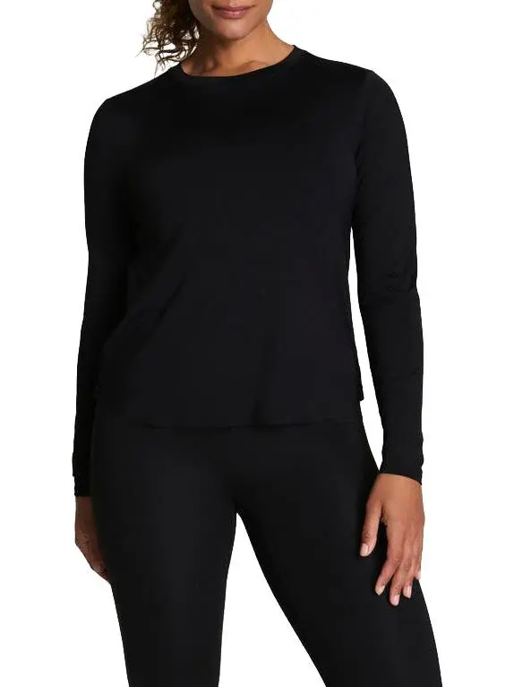 Spanx Get Moving Long Sleeve Top - Very Black