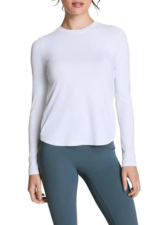 Spanx Get Moving Long Sleeve Top - Vivid White