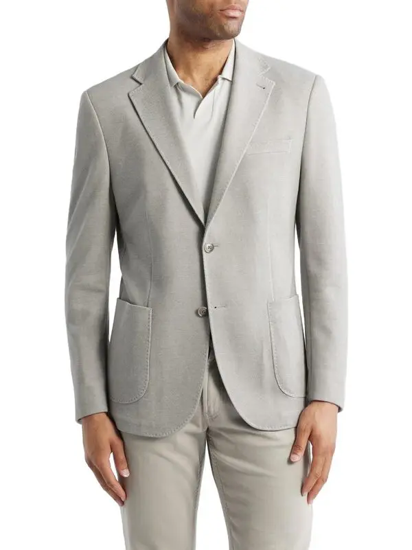 34 Heritage Piqué Knit Sport Coat - Grey Melange