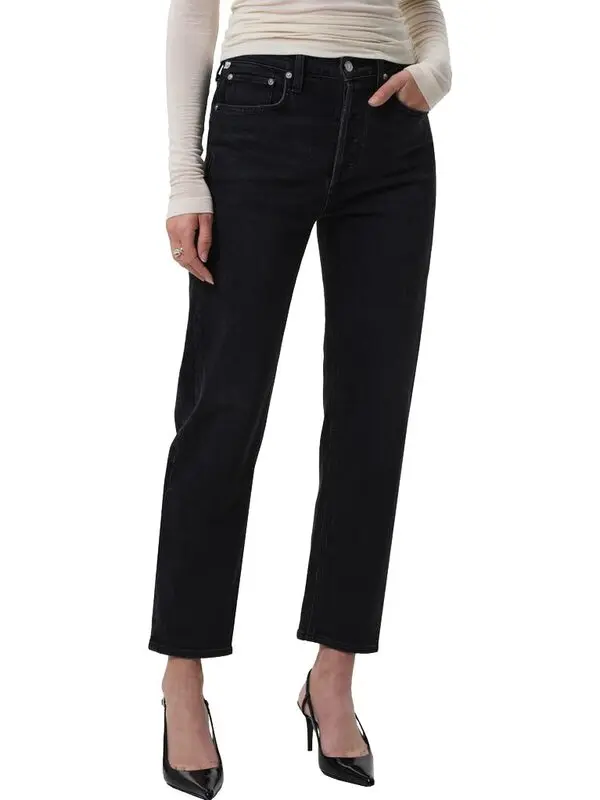Citizens Of Humanity Delfina High-waist Straight-leg Jeans - Willow Black