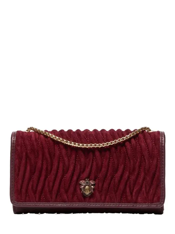 Dune London Convertible Suede Crossbody Bag - Burgundy