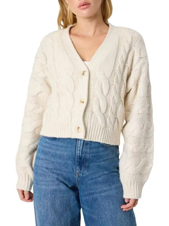 ALL IN FAVOR Cable Stitch Cardigan - Ivory