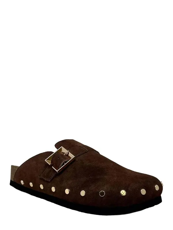 SHU SHOP Faux Shearling Lined Clogs - Brown Suede