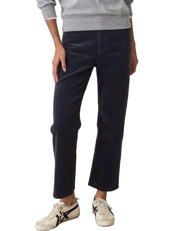 Marine Layer Corduroy Ankle Straight Leg Pants - Navy
