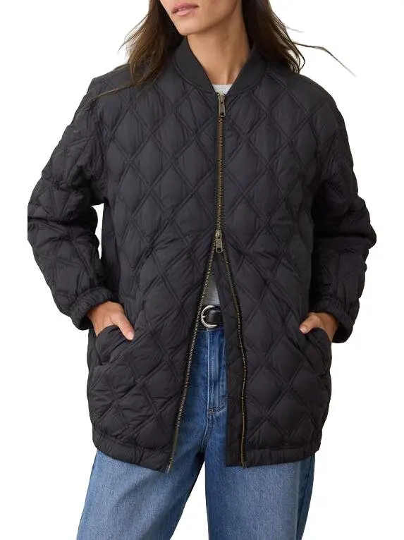 Marine Layer Marina Quilted Bomber Jacket - Black