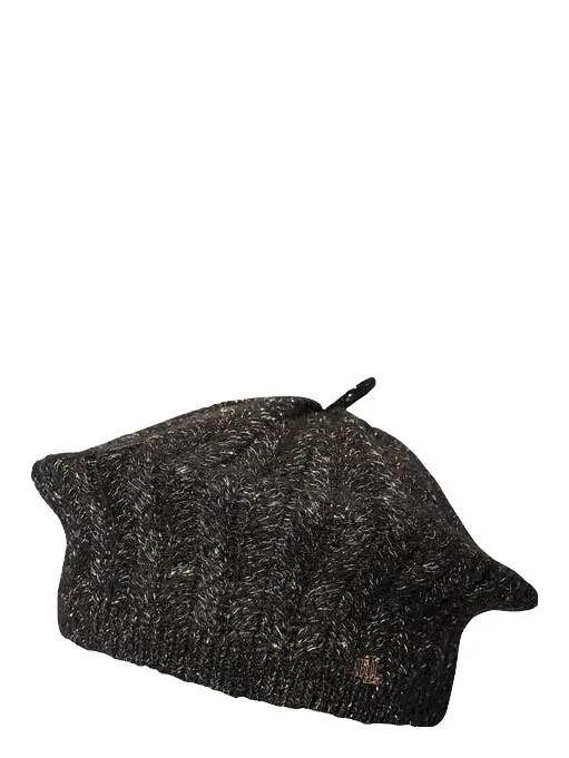 Ralph Lauren Herringbone Beret - Black/gold