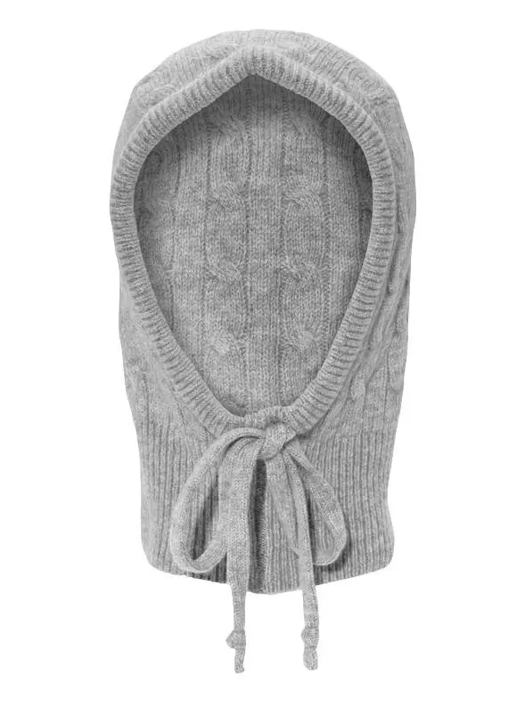 Polo Ralph Lauren Wool & Cashmere Cable Knit Hood - Soft Grey