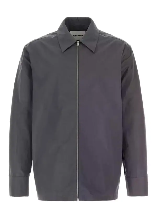 JIL SANDER Zip-fastening Poplin Overshirt - Grey