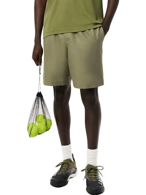 Lacoste Sport Diamante Drawstring Athletic Shorts - E9f Olive