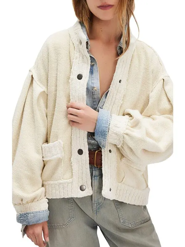 Free People Drop Shoulder Cardigan - Tea
