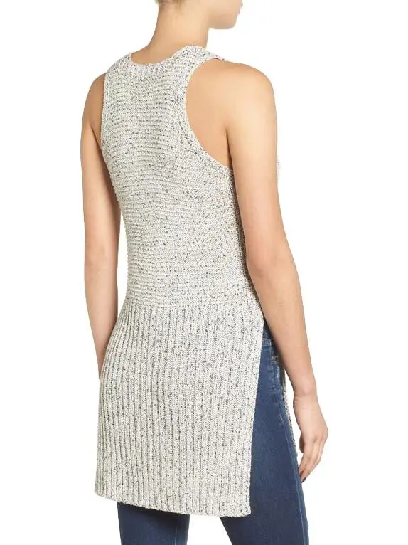 Astr The Label Marled Sleeveless Sweater - White-black