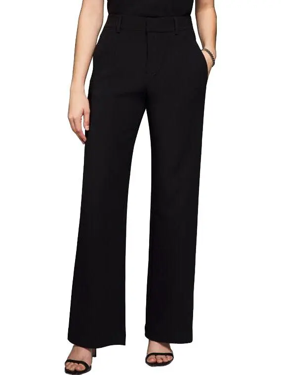 NIC+ZOE Wide Leg Scuba Knit Trousers - Black Onyx